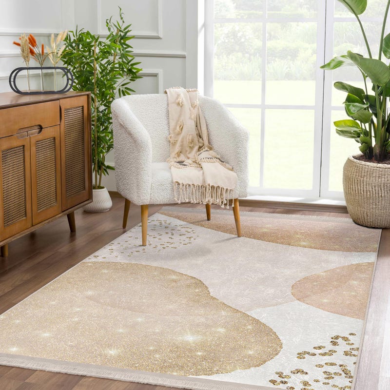 White Glitter Rug - Etsy