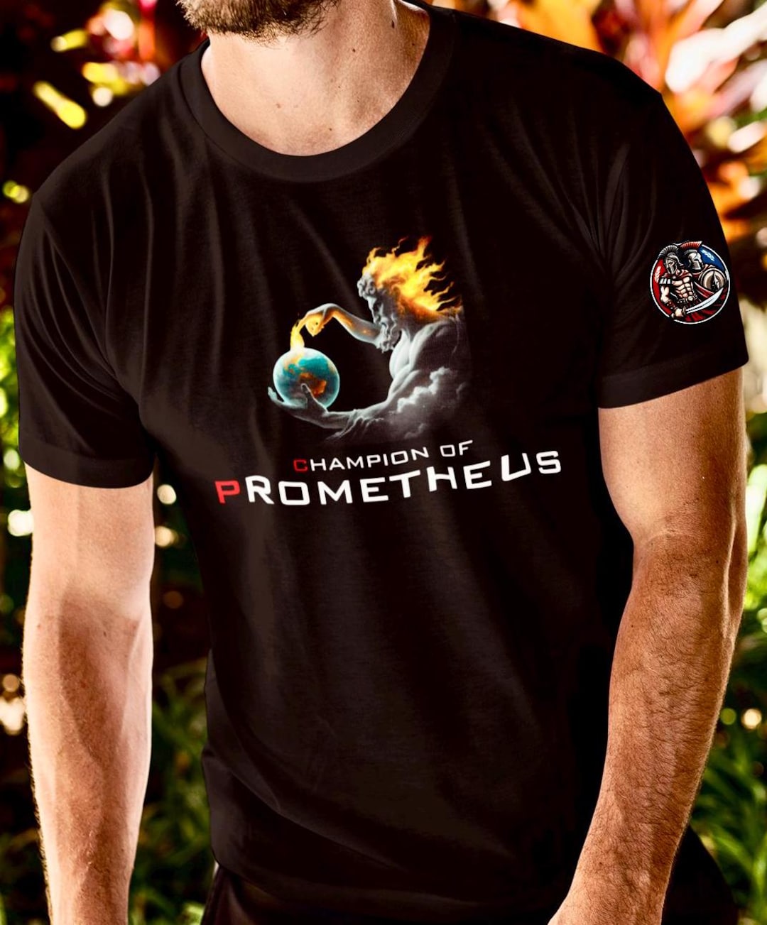Prometheus T-shirt - Greek Mythology T-shirt Fire God Tee for Gym, Nerd ...