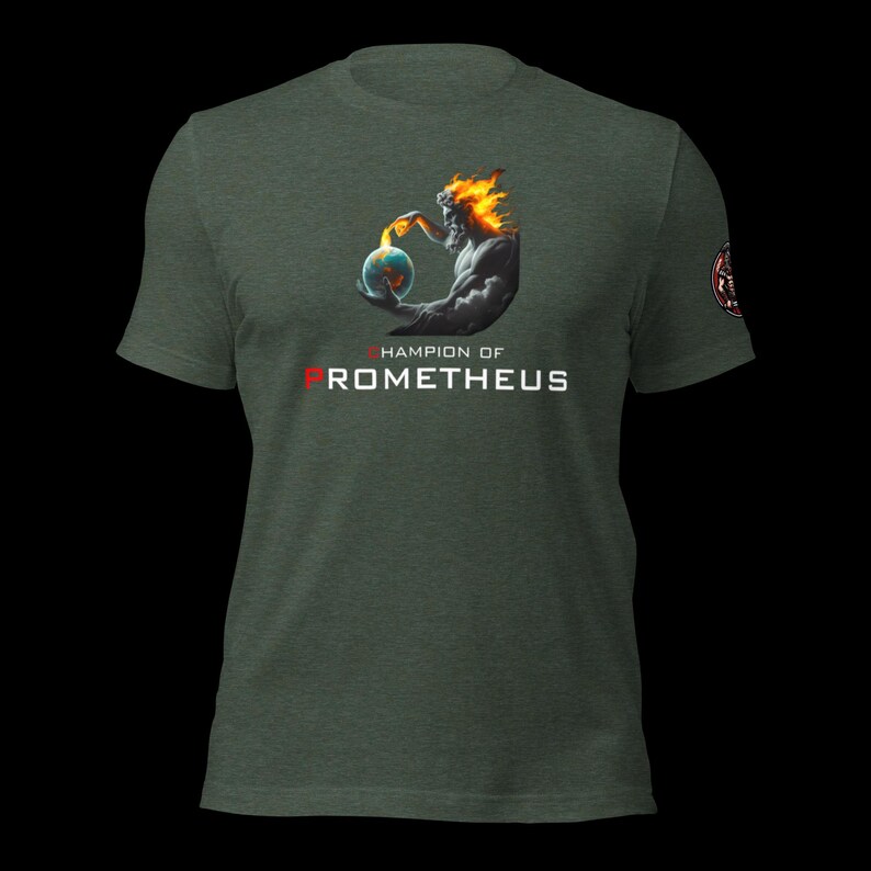 Prometheus T-shirt - Greek Mythology T-shirt Fire God Tee for Gym, Nerd ...
