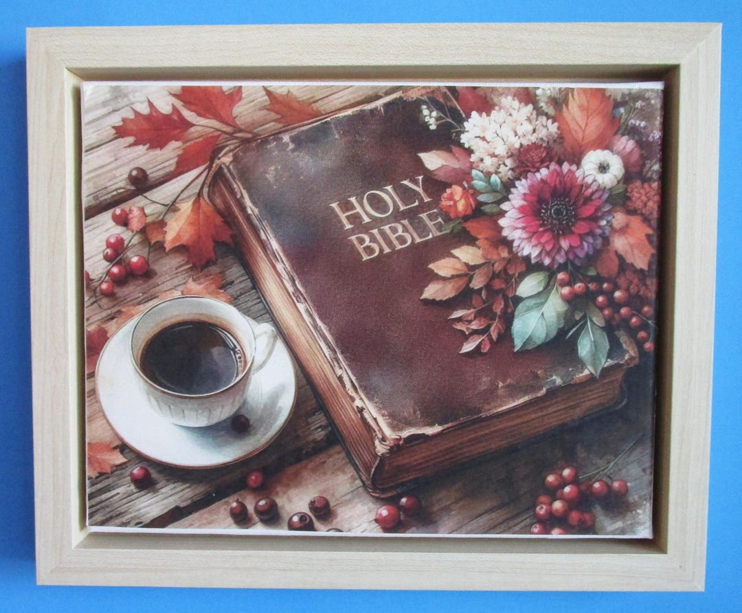 Bible Decoupage Framed Picture. 8 X 10 Christian Wall Hanging - Etsy