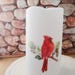 Red Bird White 6 Inch Winter Christmas Holiday Flame Less Candle - Etsy