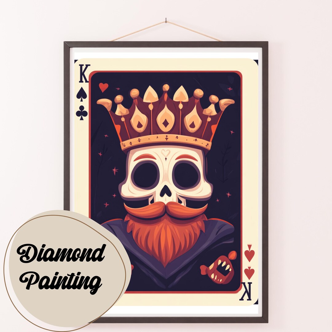 Skeleton King Diamond Painting Kit: Gothic Skull Card Art - Etsy