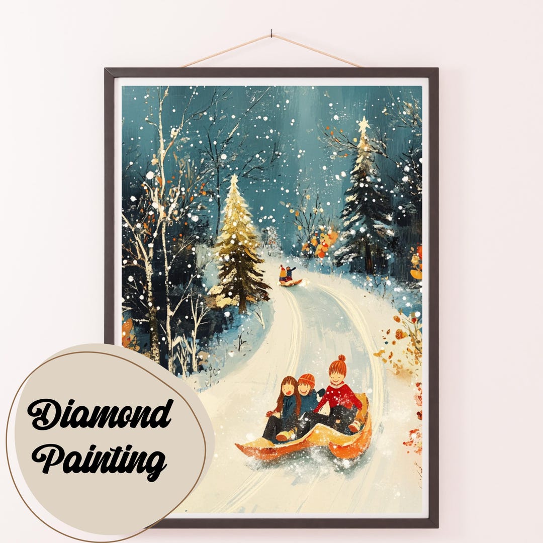 Diamond Painting Kit: Winter Fun, Gem Art for Adults & Kids, Gift Ideas ...