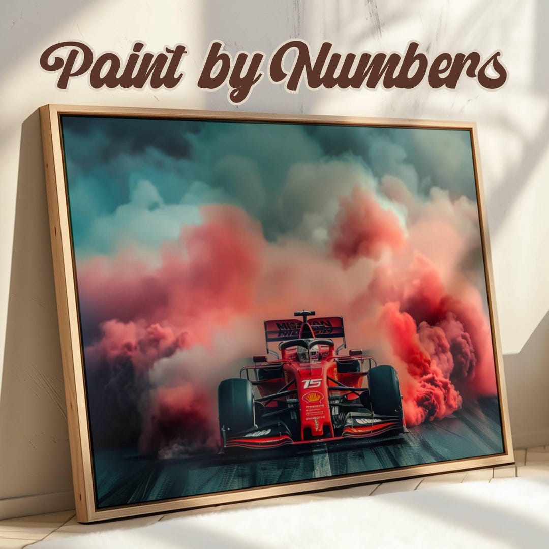 Red Formula 1 Car Paint by Number Kit: DIY Motorsport Art - Etsy