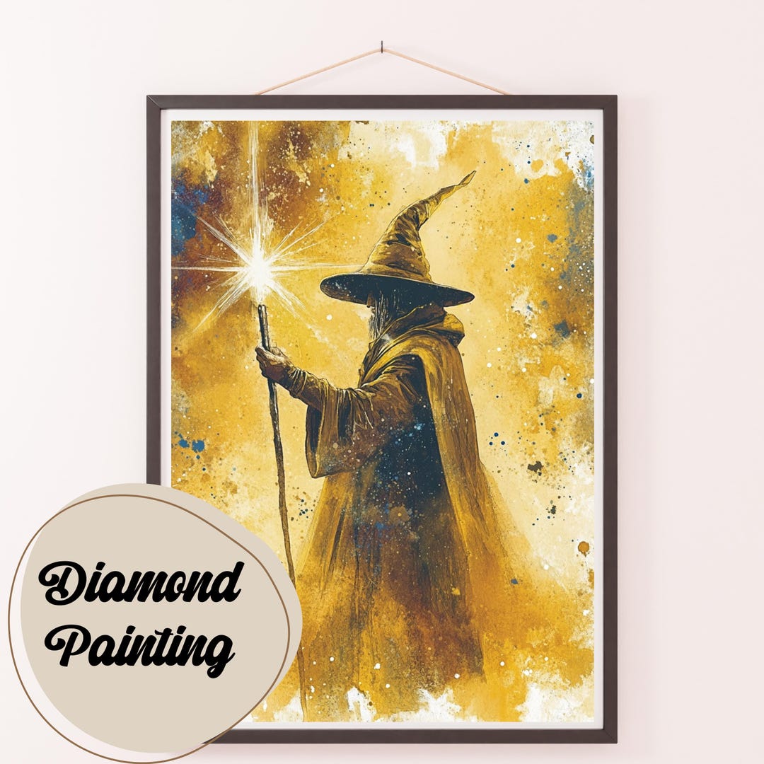 Wizard Diamond Painting Kit: Fantasy Gem Art, Relaxing Hobby - Etsy