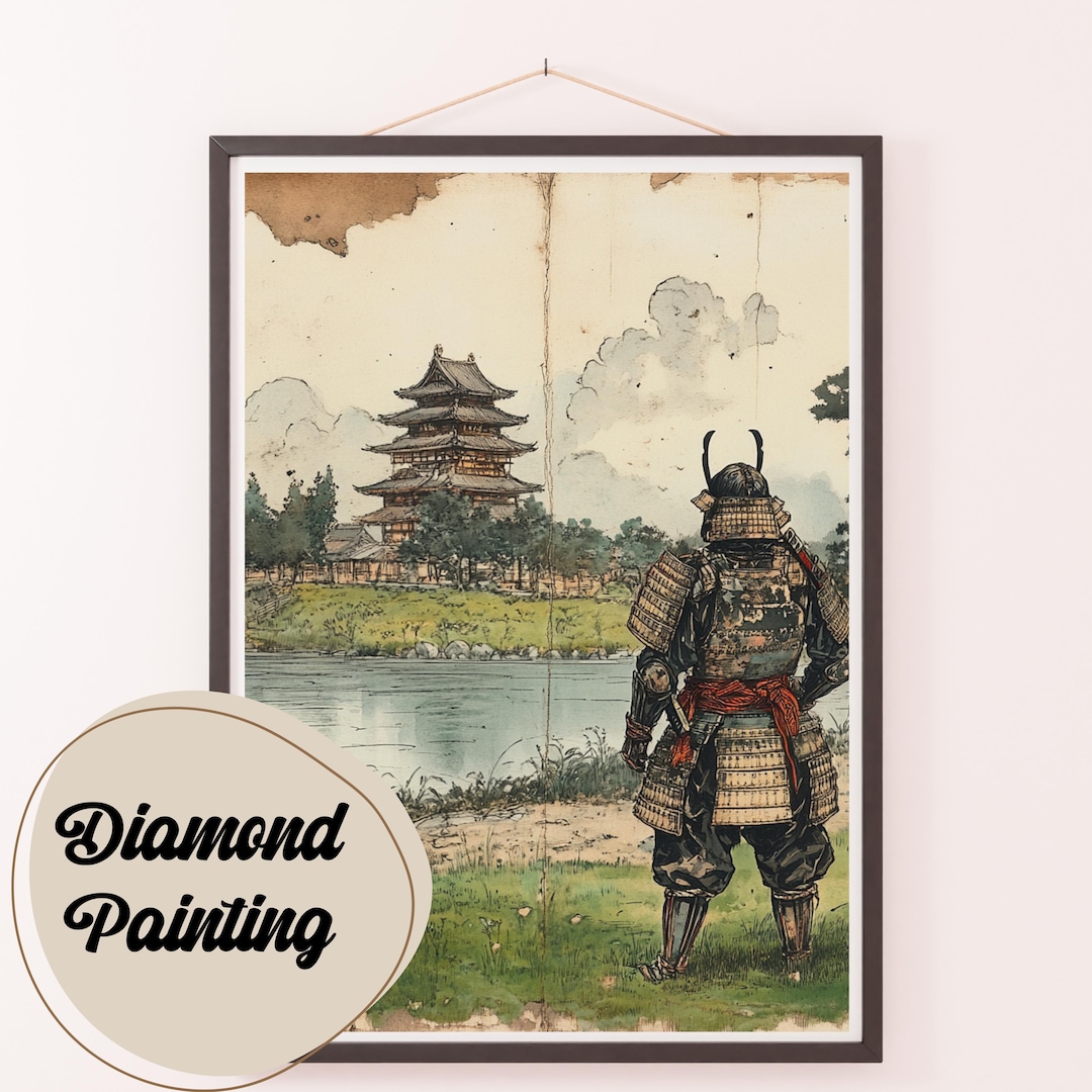 Samurai Diamond Painting Kit: Japanese Art Decor for Adults & Kids - Etsy