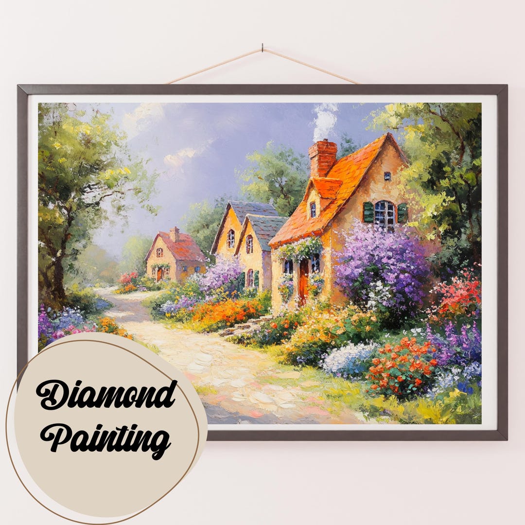Diamond Painting Kit: Cottage Garden, Gem Art for Adults & Kids, Gift ...