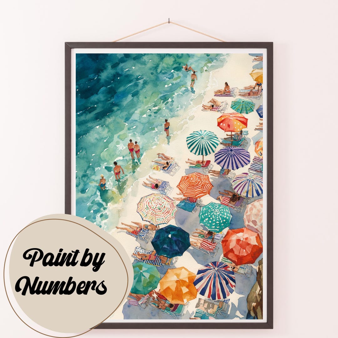 Coastal Beach Paint by Numbers Kit: DIY Acrylic Painting for Adults - Etsy