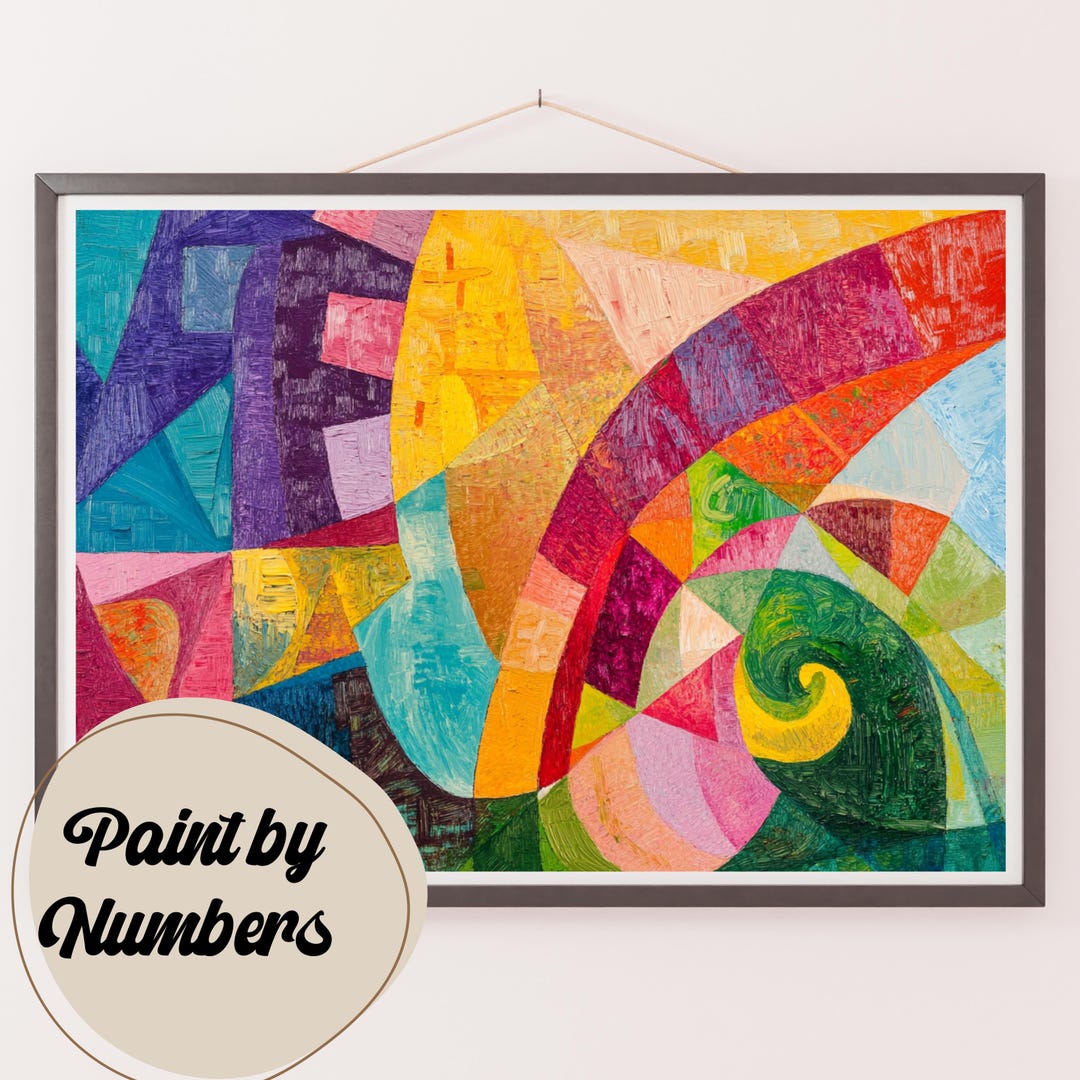 Abstract Color Burst Paint by Numbers Kit: DIY Painting Art - Etsy