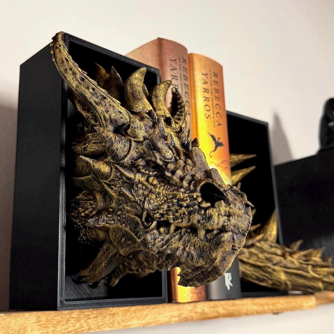 Dragon Bookend Set: 3D Print Bookshelf Decor - Etsy