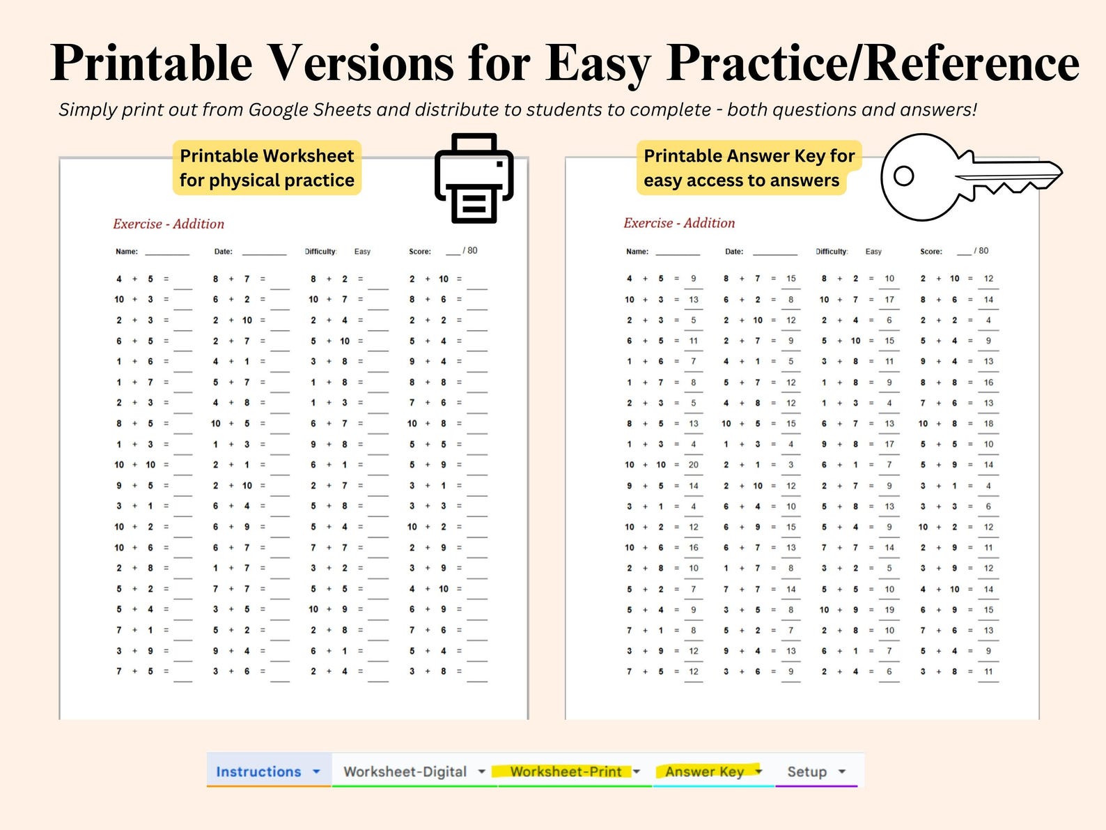 Maths Worksheets GENERATOR, Printable Maths Worksheets, Digital Maths ...