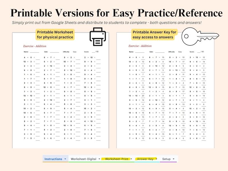 Maths Worksheets GENERATOR, Printable Maths Worksheets, Digital Maths ...