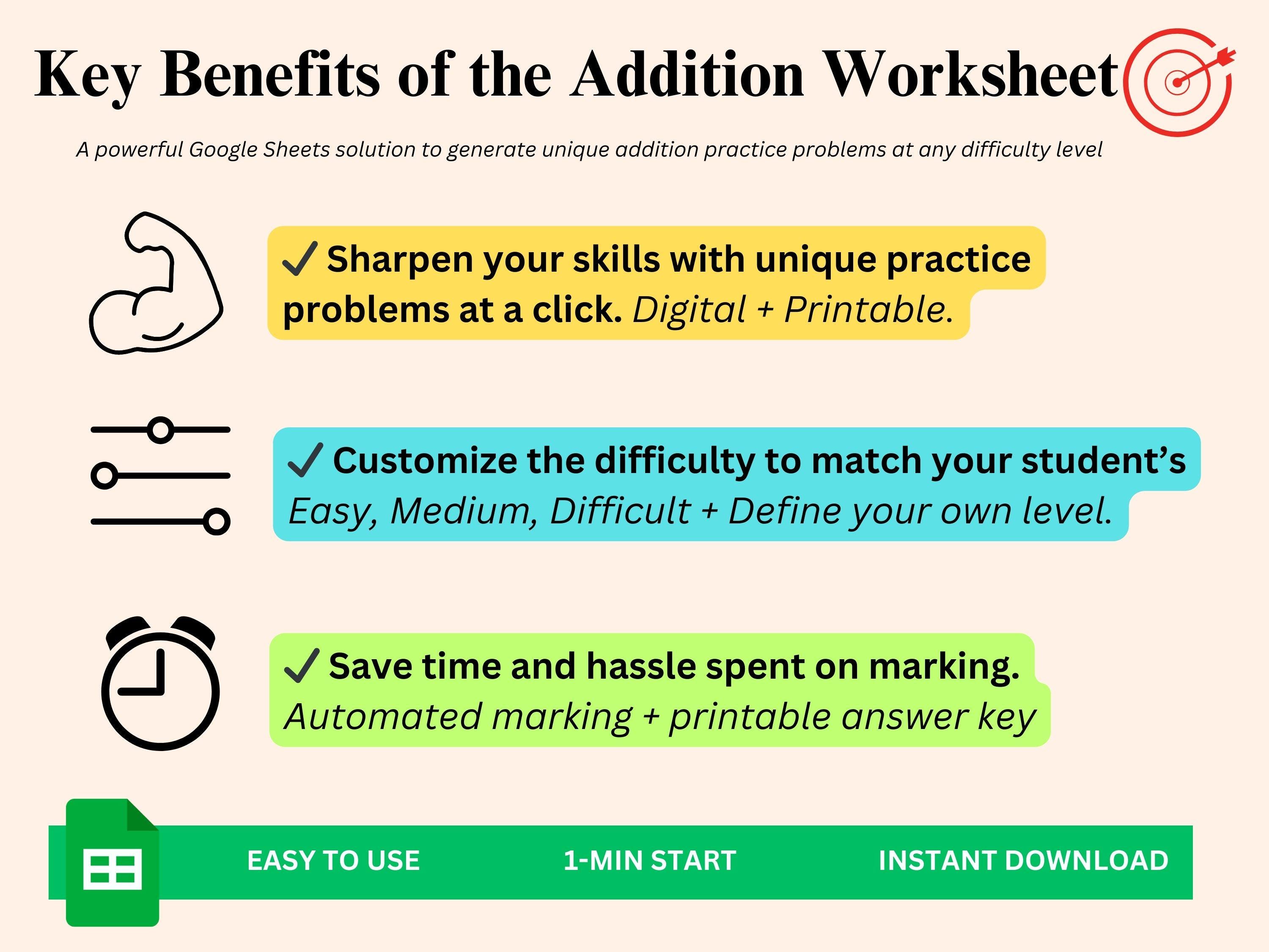 Maths Worksheets GENERATOR, Printable Maths Worksheets, Digital Maths ...