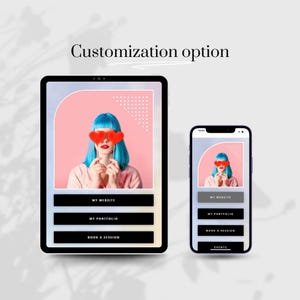 Editable Bio Link Divi Canva Template Wordpress Sybilla Layout Custom Instagram Social Media ...