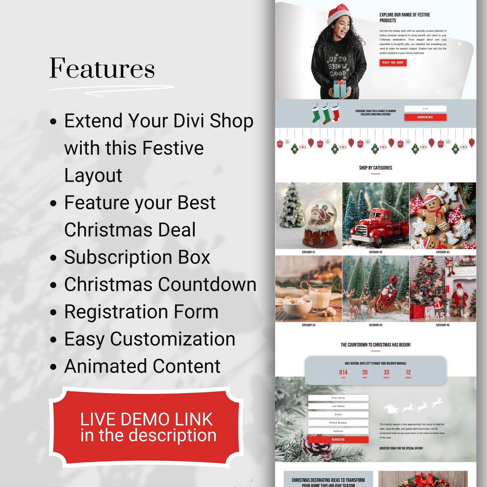 Christmas Divi Template Christmas and Holiday Divi Layout Divi Template ...