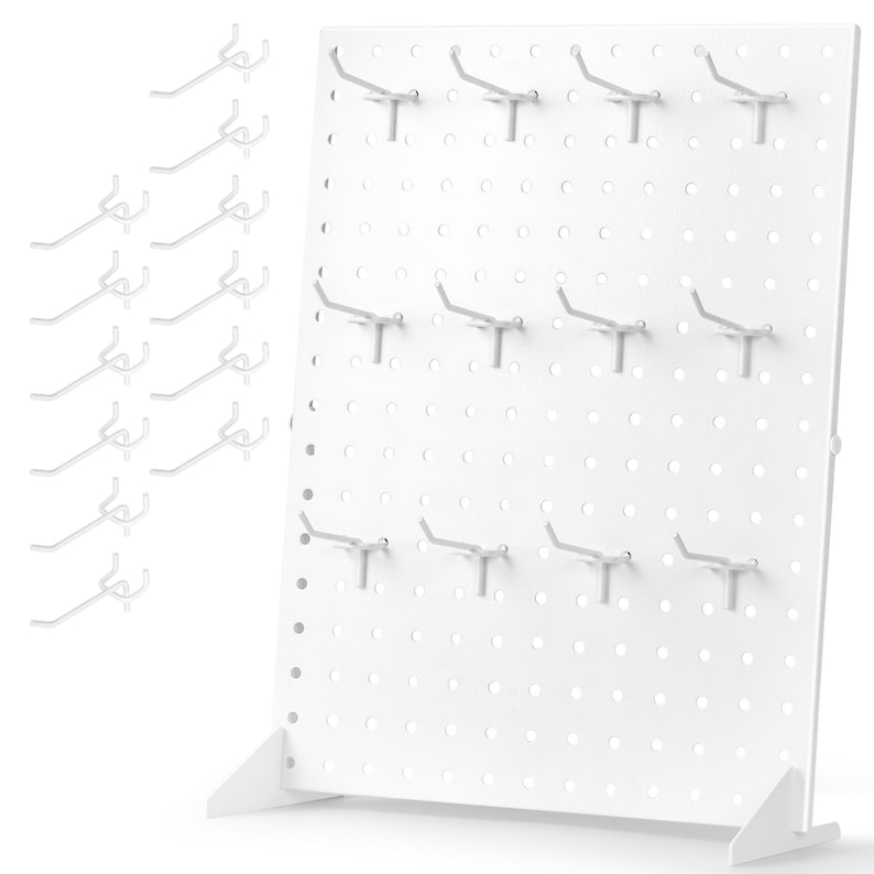 Pegboard Display Stand With 12 Peg Hooks for Retail Craft Shows & Fairs ...