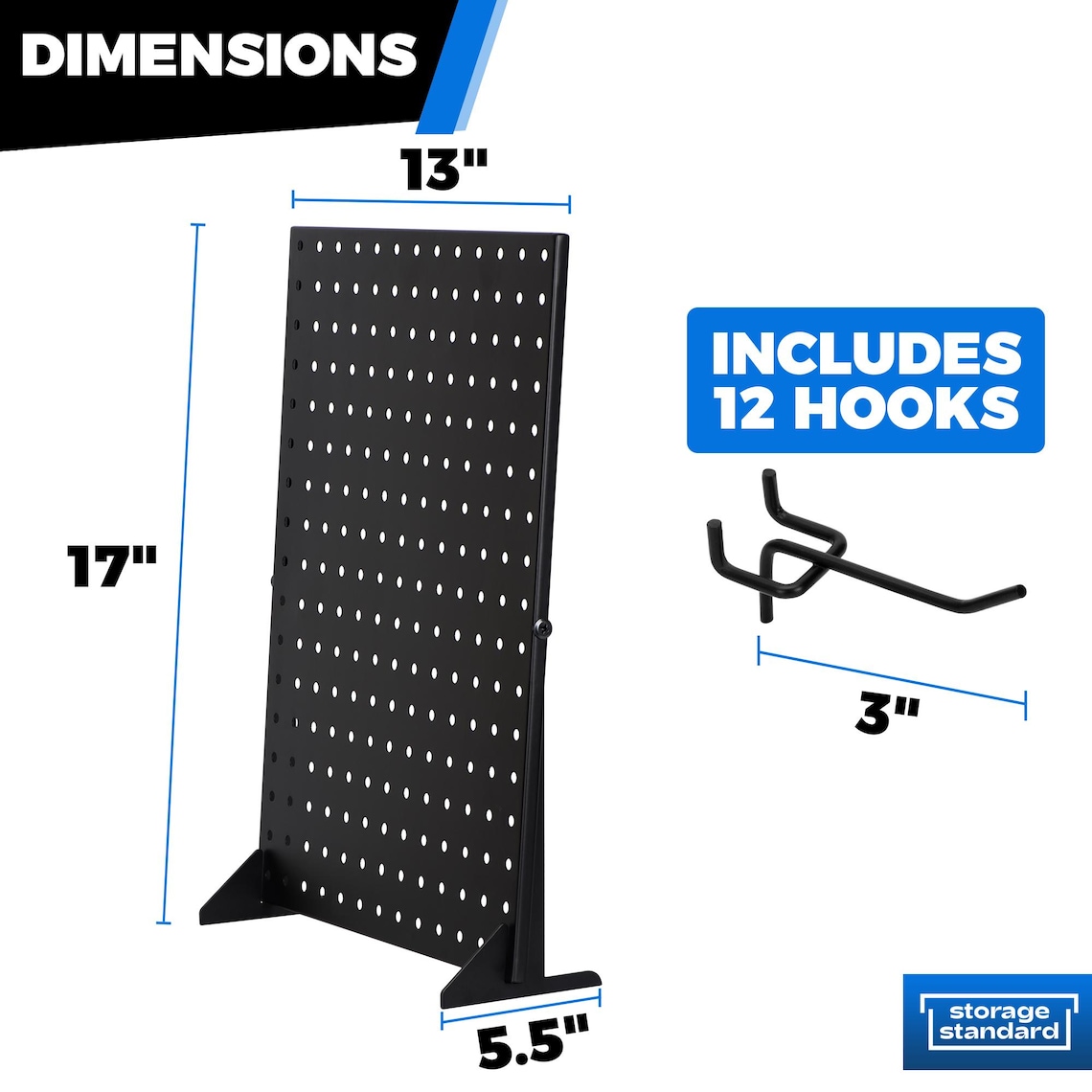 Pegboard Display Stand With 12 Peg Hooks for Retail Craft Shows & Fairs ...