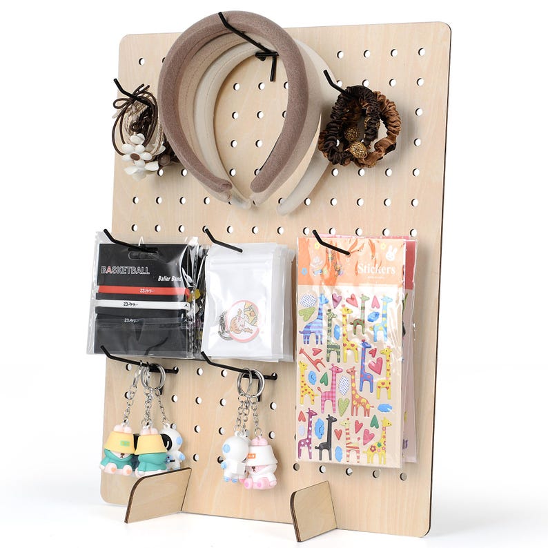 Wooden Pegboard Display Necklace Holder Stand Retail Display Rack ...