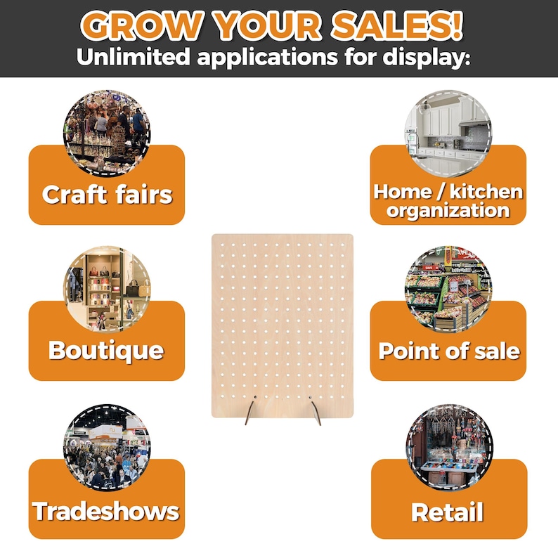 Wooden Pegboard Display Necklace Holder Stand Retail Display Rack ...
