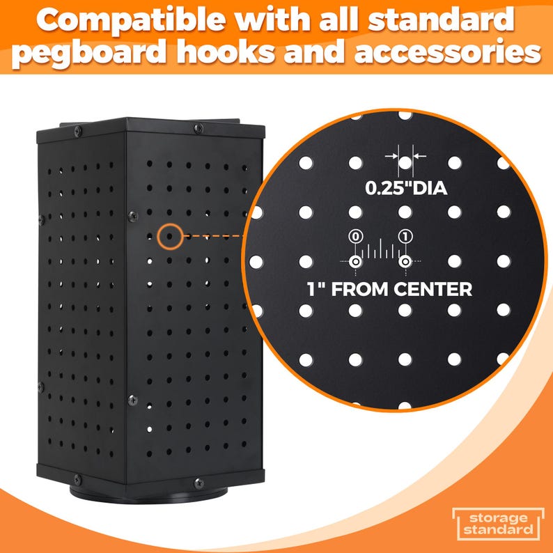FREE US SHIPPING Rotating Pegboard Display Stand With 24 Hooks & Sign ...