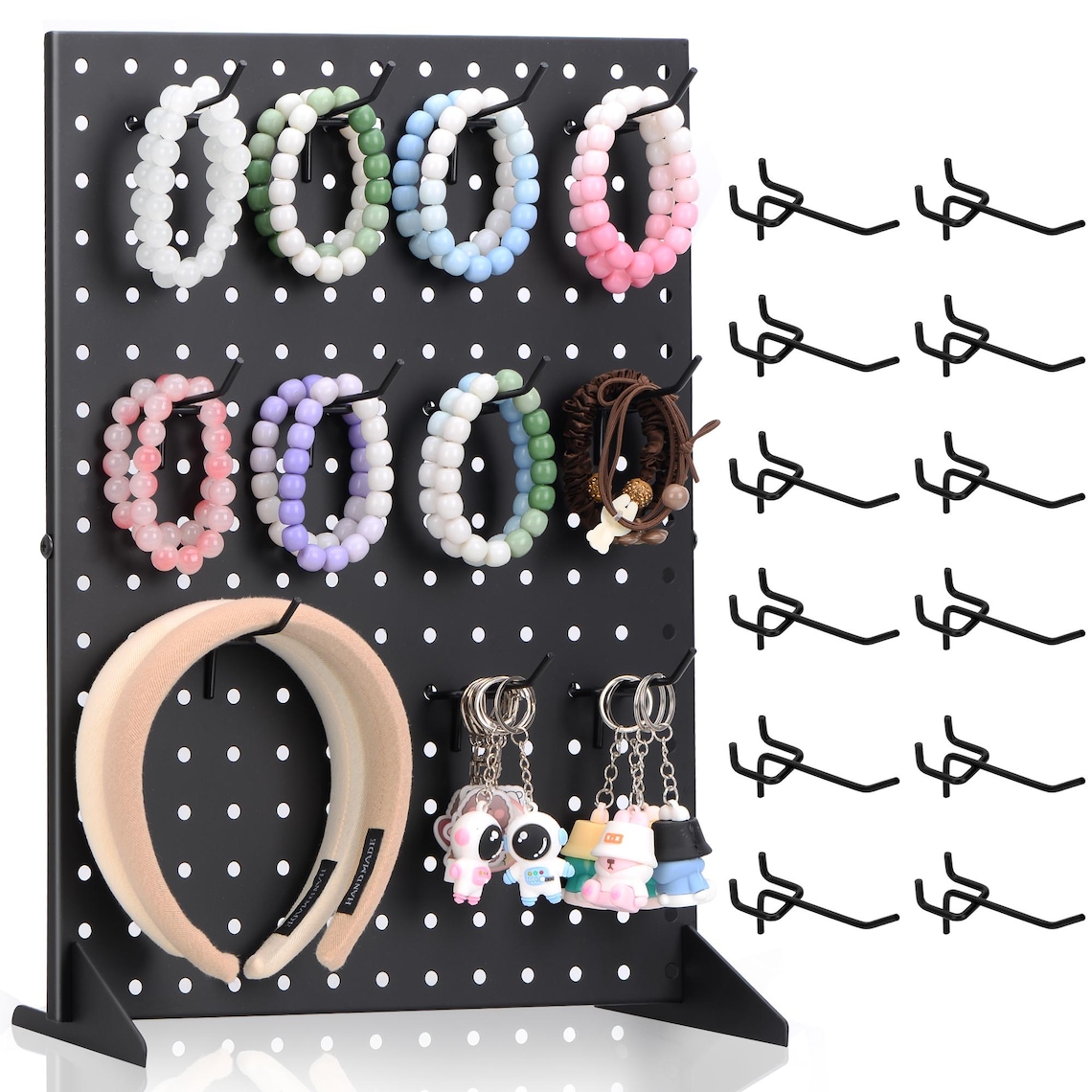 Pegboard Display Stand With 12 Peg Hooks for Retail Craft Shows & Fairs ...