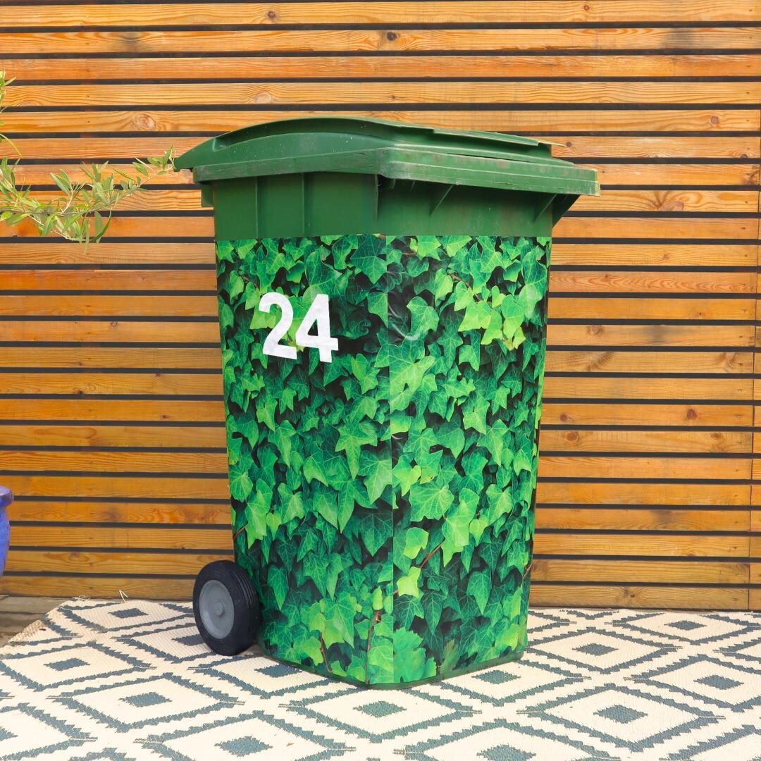 Wheelie Bin Stickers Pack 4x Stickers, Wrap Around *ivy Pattern ...