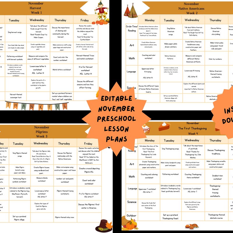 Preschool Lesson Plan - Etsy