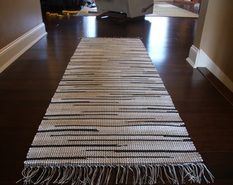 Black and White Rag Rug - Etsy