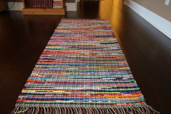 Bright Multi-colored Rag Rug 25 X 62 - Etsy