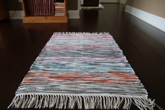 Variegated Handwoven Multi Colored Rag Rug 25 X 40 | Etsy