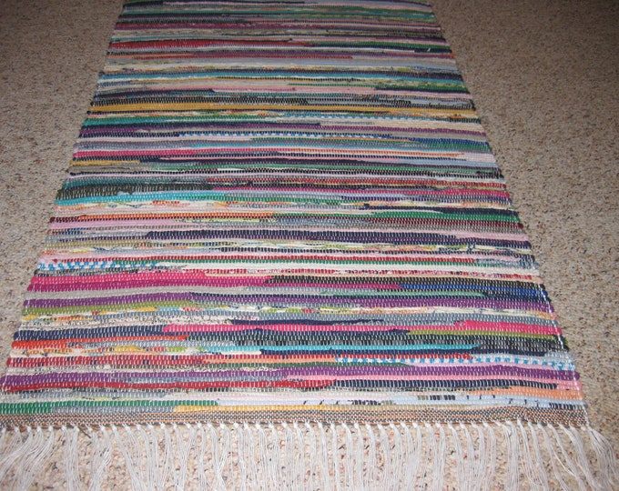 Handwoven Med Multi Rag Rug 25 X 70 - Etsy