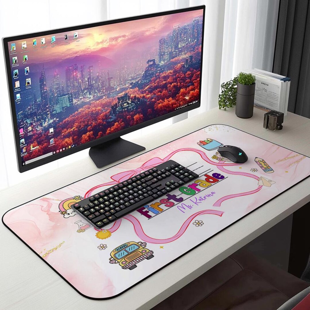 Personalized Name Teacher Desk Mat, First Grade Desk Mat, Kindergarten ...
