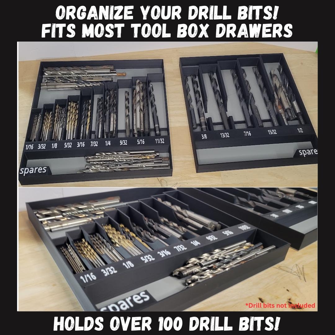 3D Printed Drill Bit Organizer, Accessible, Customized - Etsy