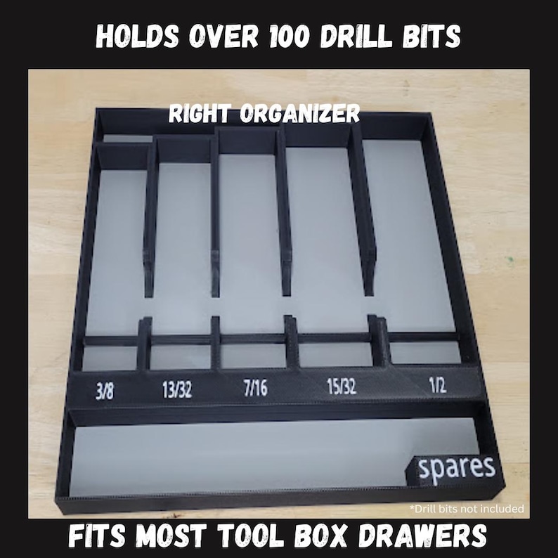 Drill Bit Organizer - Fits Most Toolbox Drawers - Easily Accessible ...