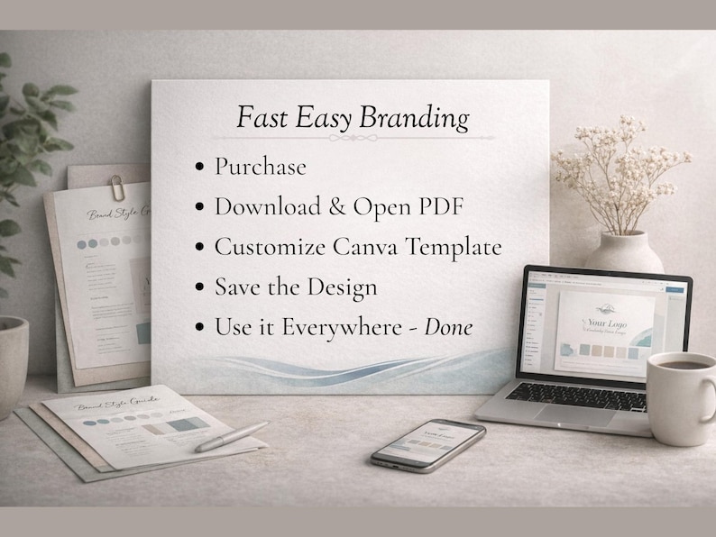 Warm Brand Board Canva Template + Complete Style Guide for Cohesive ...