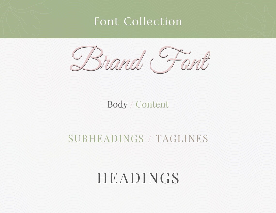 Simple Elegant Brand Board Canva Template | Curated Color & Font ...