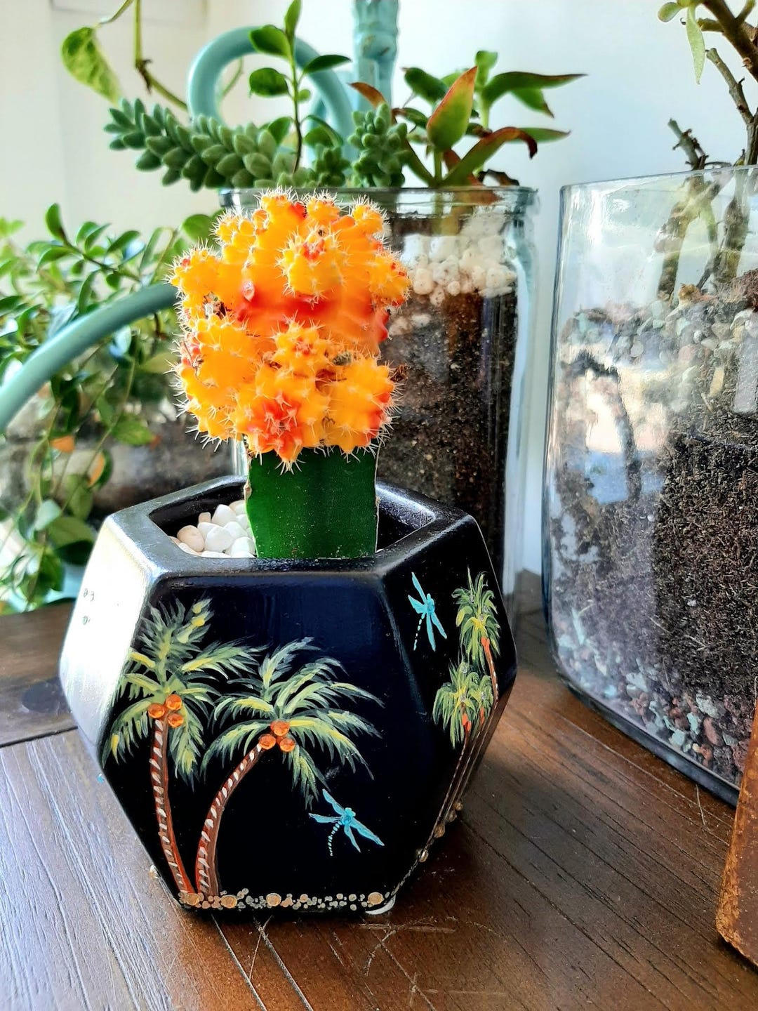 Palm Tree Vase, Succulent Vase, Bud Vase, Small Flower Vase, Planter ...