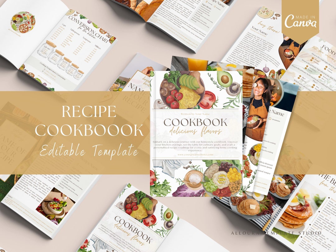 Editable Recipe Cookbook Template: DIY Canva Design - Etsy