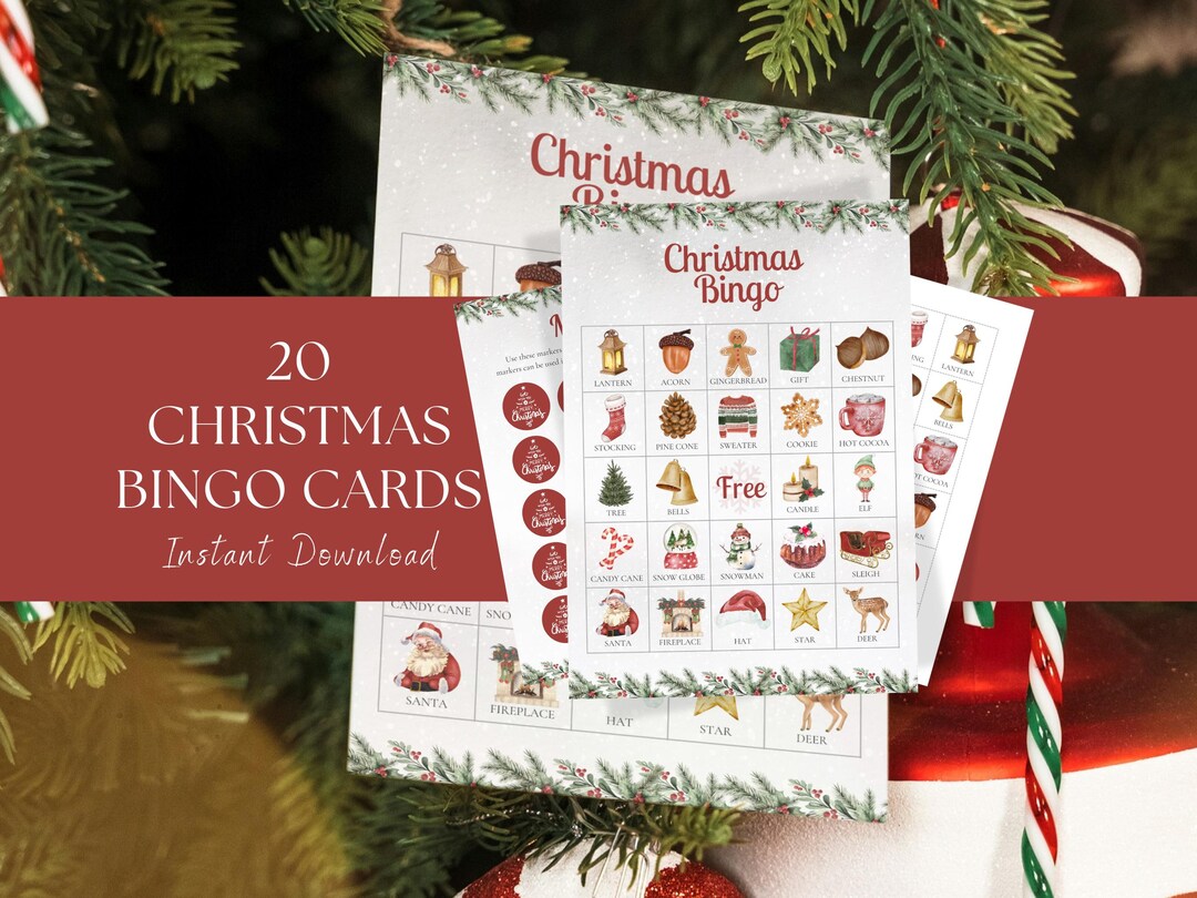 Christmas Bingo Game: 20 Unique Cards (digital Download) - Etsy