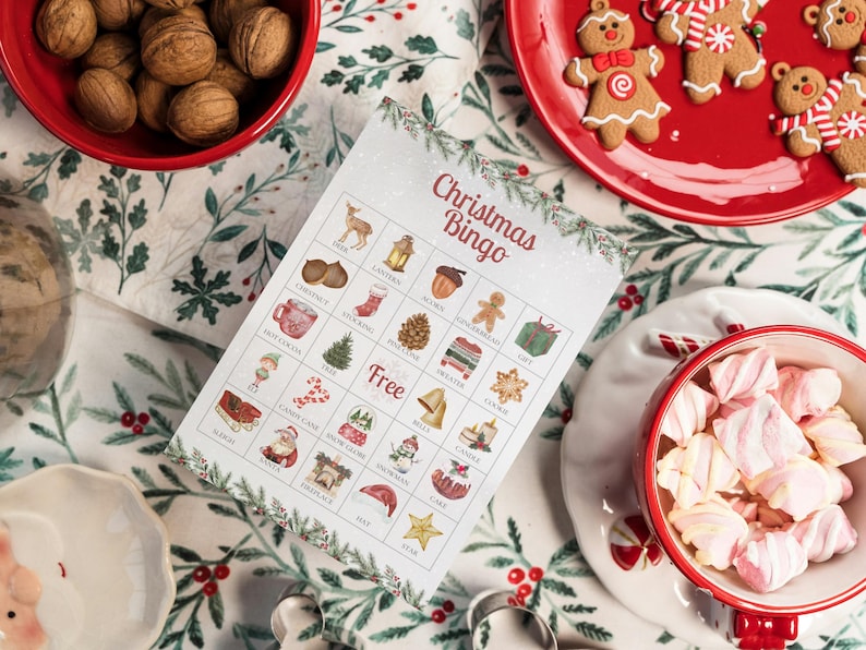 Christmas Bingo Game: 20 Unique Cards (digital Download) - Etsy