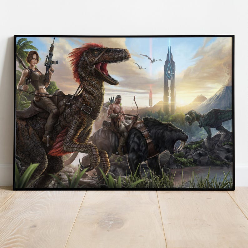 Ark Survival Evolved Canvas Poster, Game Print, Wall Art, Gift for ...