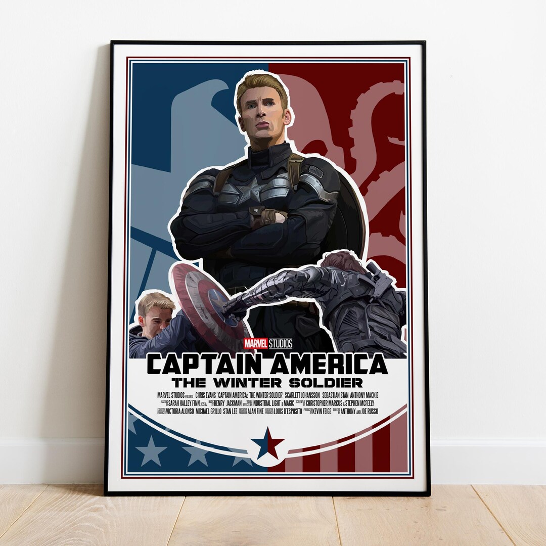 Captain America Poster, Wall Art, Movie Print, Gift for Film Fans - Etsy