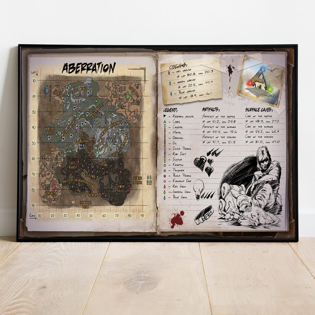 Ark Survival Map Poster, Wall Art, Game Print, Gift for Gamers - Etsy