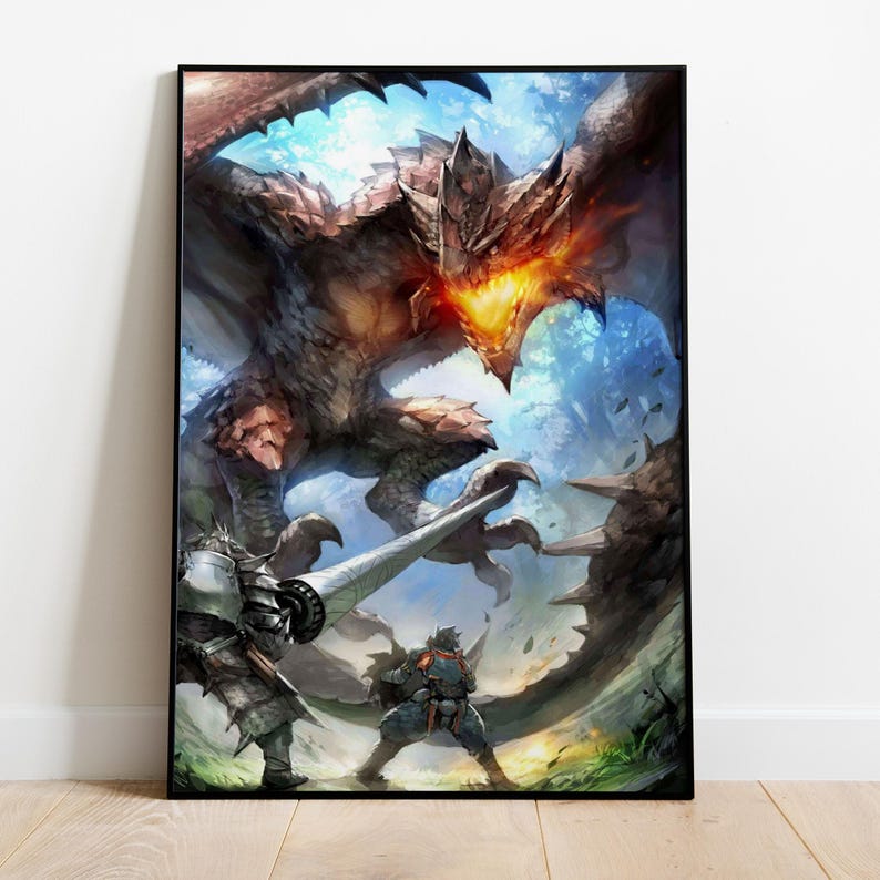 Monster Hunter World Poster, Game Print, Wall Art, Gift for Gamers - Etsy