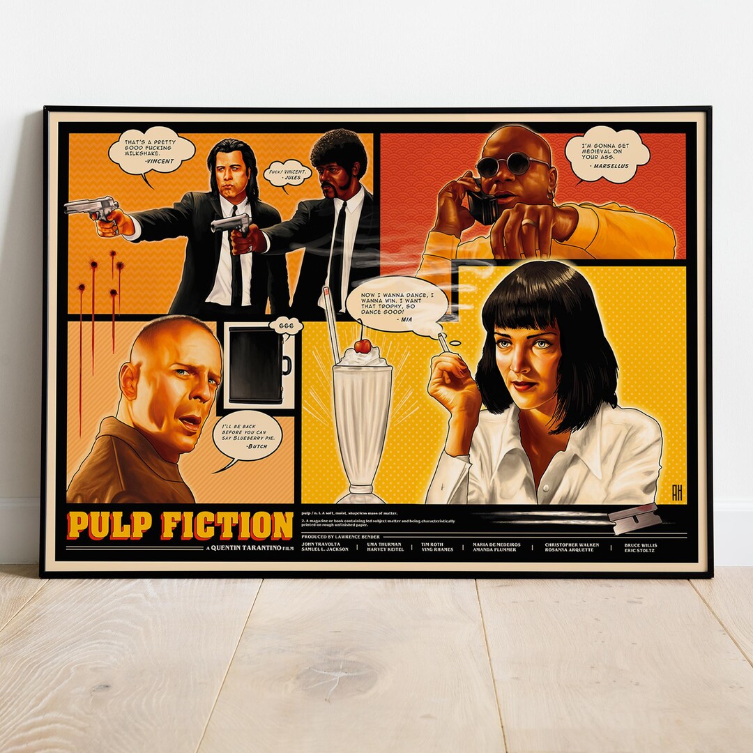 Pulp Fiction Poster, Wall Art, Movie Print, Gift for Film Fans #2 - Etsy