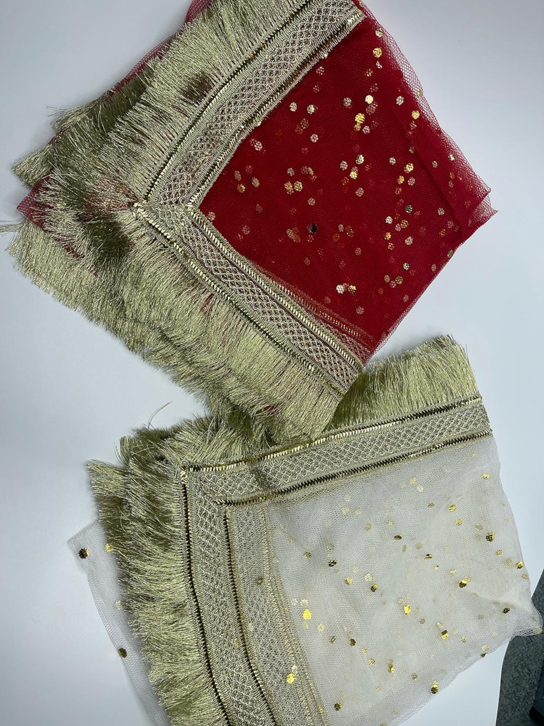 Gota Embroidered Net Dupatta: Pakistani Bridal Veil - Etsy