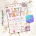 Let's Party Patch Letters Invitation, Patch Letter Birthday Invitation ...