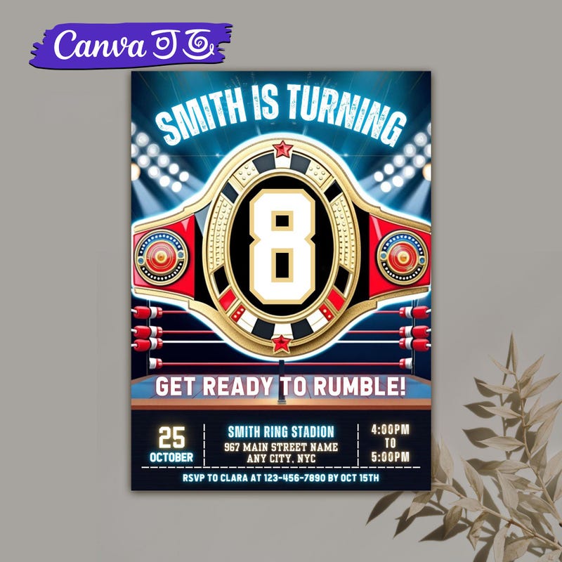 Wwe Birthday Invitations - Etsy