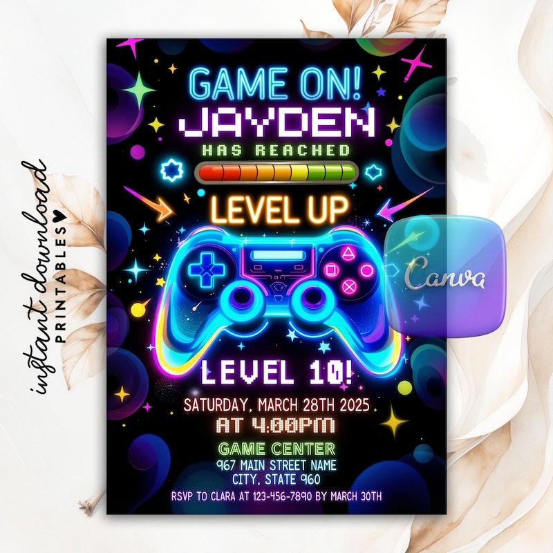 At Home Video Game Party - Etsy UK