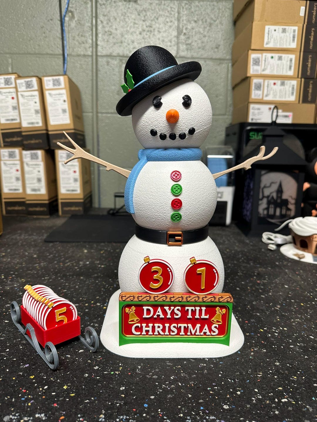 Snowman Countdown Calendar for Christmas - Etsy